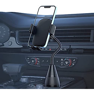 Cup Holder Phone Mount [Extendable Base & Adjustable Gooseneck] Car Phone Holder Mount Long Neck Cell Phone Holder Car Mount for iPhone Automobile Cradle Friendly Vehicle Fit for iPhone,Samsung,LG