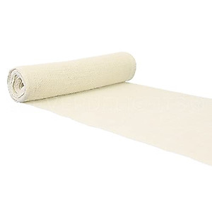 CleverDelights 9" Ivory Burlap Roll - Finished Edges - 5 Yards - Jute Burlap Fabric