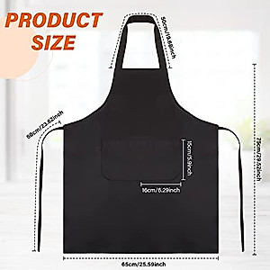 JaGely 36 Pcs Plain Bib Aprons with 2 Pockets Unisex Women Men Apron Washable for Kitchen Cooking Painting Crafting BBQ(Black)