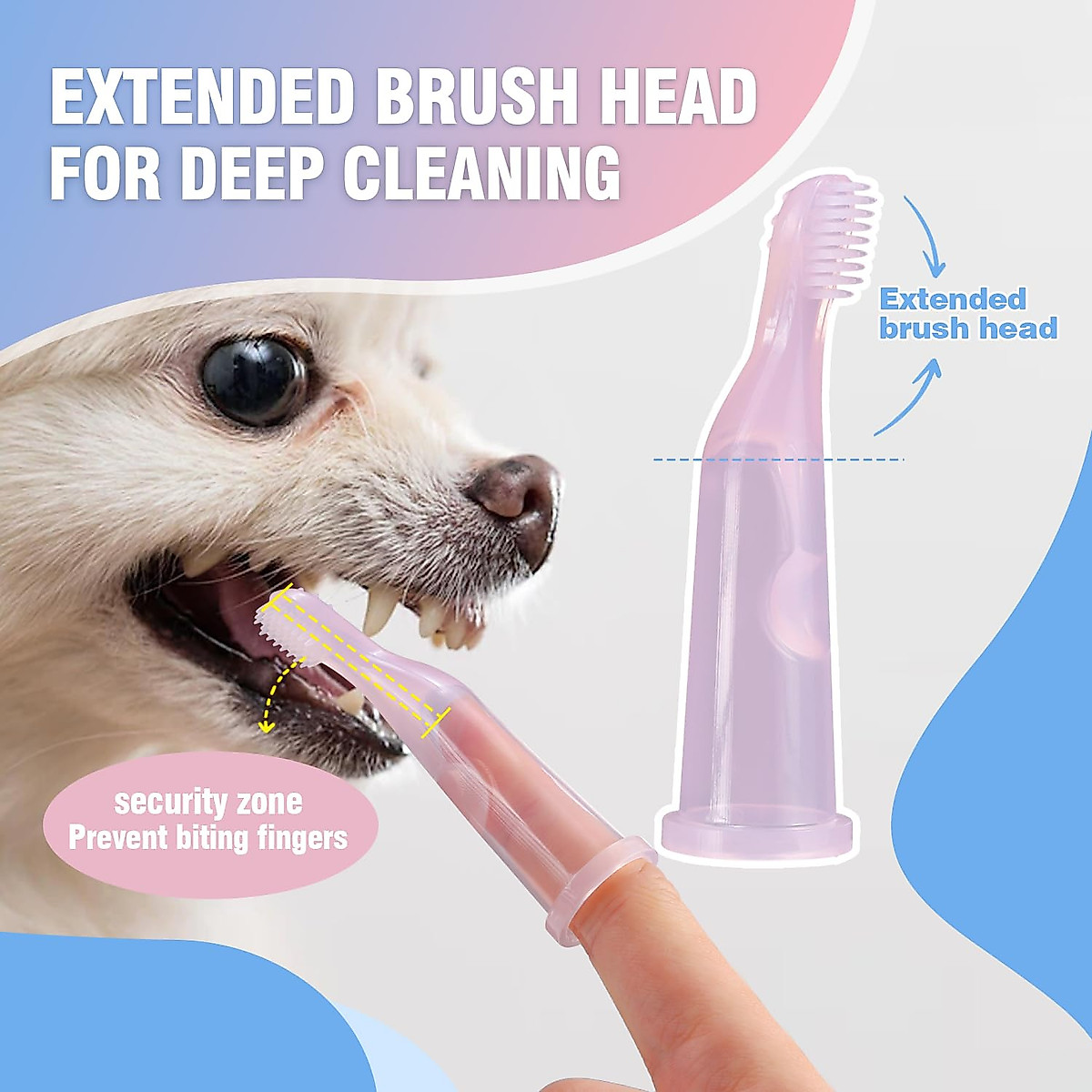 Pawsitive Vibes Pet Dental Care Kit | Cat Finger Toothbrush | Small Dogs & Cats | Secure Grip Thumb Brushes | Gentle Silicone Bristles | Anti-Bite & Extended Design