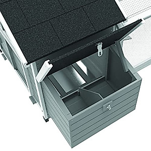 Ware Pet Products 82" Rustic Barn Chicken Coop with Run, Full-Size Metal Pull Pan, Exernal Nest Boxes, Roost Bars and Durable Shingle Roof