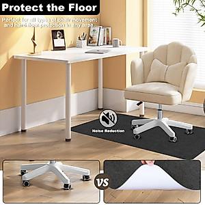 Office Chair Mat for Hardwood Floor, 47"x35" Computer Gaming Rolling Chair Mat Low-Pile Floor Protectors, Anti-Slip Computer Chair Mats for Home Office (47"x35", Brown)