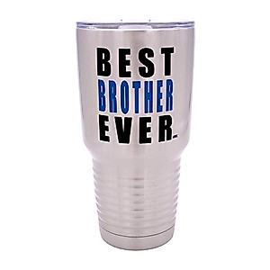 Rogue River Tactical Funny Best Brother Ever Large 30 Ounce Travel Tumbler Mug Cup w/Lid Sarcastic Work Gift For Him Friend Sibling