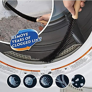 2 Pack Dryer Vent Cleaner Kit Clothes Dryer Lint Brush Vent Trap Cleaner Home Essentials Long Flexible Refrigerator Coil Brush Vacuum Brush