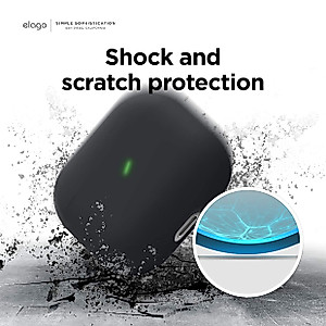 elago Liquid Hybrid Case Compatible with AirPods 3rd Generation Case - Compatible with AirPods 3 Case Cover, Triple Layer Protection, Wireless Charging, Shock Resistant, Easily Cleaned (Black)