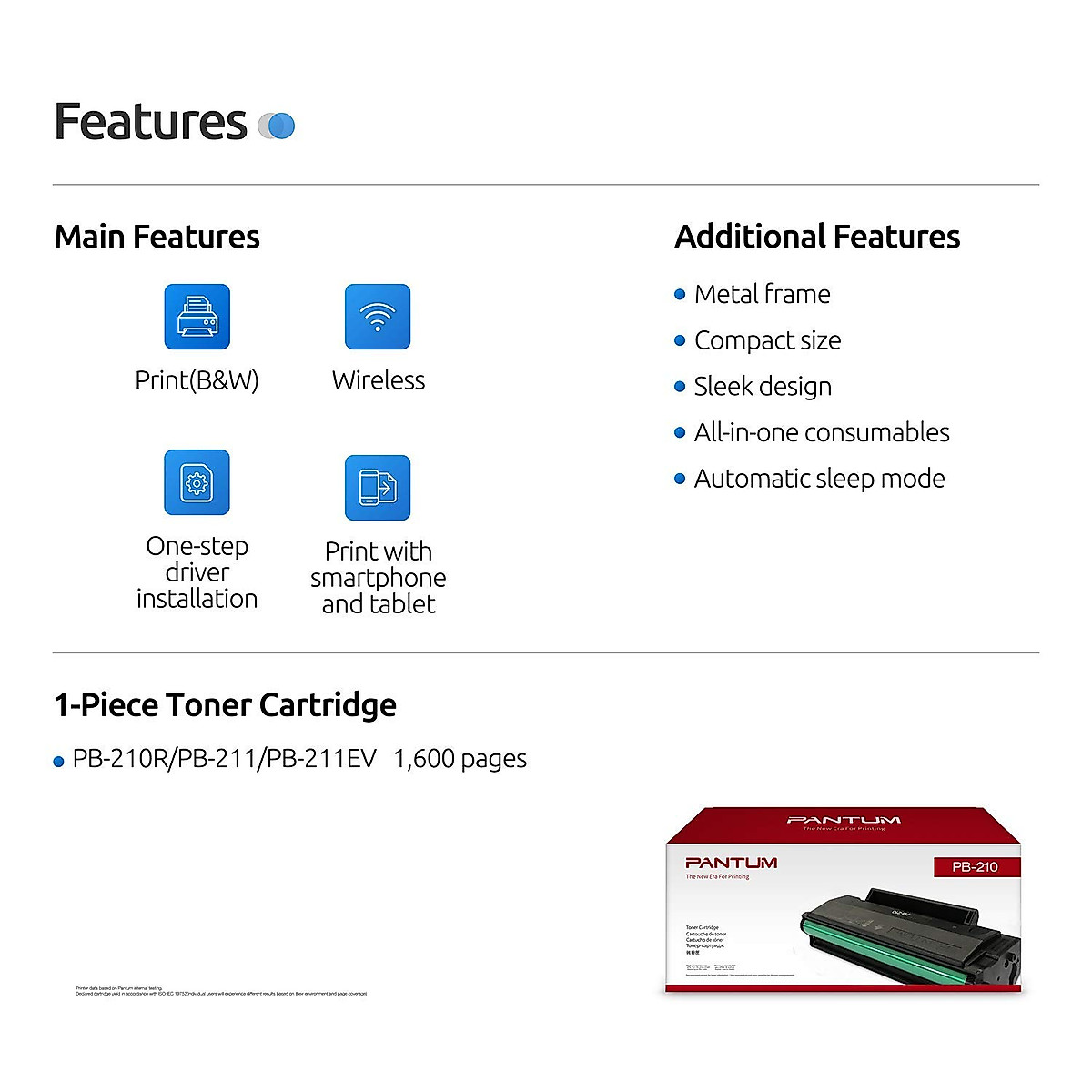 Pantum P2502W Monochrome Laser Printer for Home Office School Student Mobile Wireless Black and White Printing- Small Laserjet