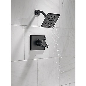 Delta Faucet Pivotal 17 Series Dual-Function Matte Black Shower Faucet, Shower Trim Kit, 5-Spray H2Okinetic Shower Head, Matte Black T17299-BL (Valve Not Included)