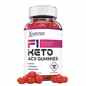 Justified Laboratories F1 Keto ACV Gummies 1000MG with Pomegranate Juice Beet Root B12 60 Ketos Gummys
