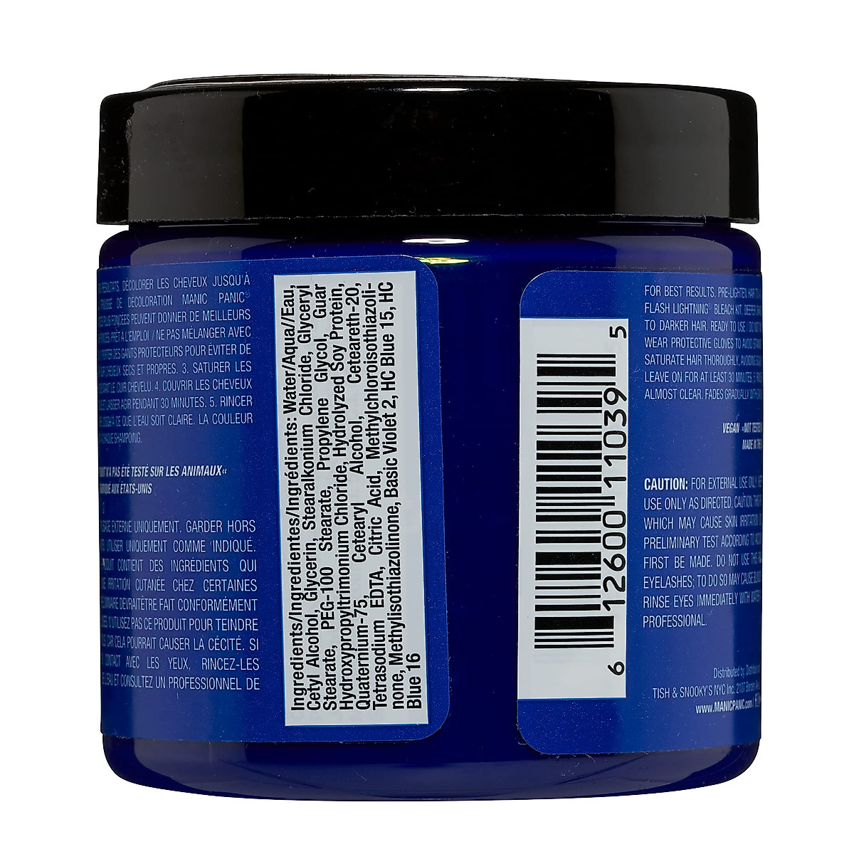 MANIC PANIC Rockabilly Blue Hair Dye - Classic High Voltage - Semi Permanent True Neutral Blue Hair Color - Vegan, PPD And Ammonia Free (4oz)