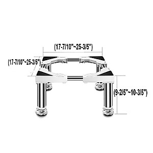 Anti-Skid Washing Machine Base Fridge Stand Multi-Functional Adjustable Base Washer and Dryer Stand Appliance Refrigerator Pedestal Stand with 4/8/12 Stainless Steel Feet YiHYSj