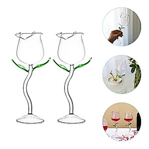 Martini Glasses Cup Flower Shaped Glasses Drinking Cup Wine Glasses Delicate Champagne Cup Glass Goblet Rose Design Wine Cup Liquor Holder Wine Glasses