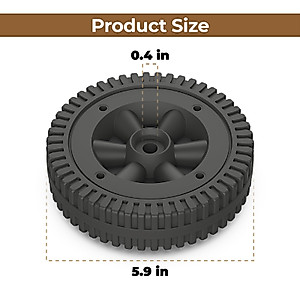 BiLLNE 2 Pack 6 Inch BBQ Grill Wheels Replacement for Charbroil Kenmore 80008428 4154569 BBQ Grill Plastic Grill Wheels G206-0025-W1Add Protective Cover Black