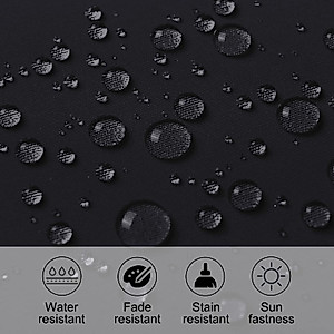 LOVTEX Outdoor Chair Cushions Set of 4, Outdoor Patio Chair Cushions with Ties,Waterproof Chair Cushions for Outdoor Furniture, 17 x 16 x 2 inch, Black