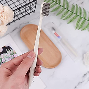 Xuezoioy Disposable Toothbrushes with Toothpaste,30 Pack Apricot Individually Wrapped Disposable Travel Toothbrushes Kit in Bulk for Homeless,Nursing Home,Hotel,Charity