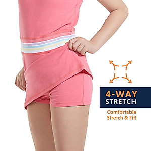 Street Tennis Club Girls Tennis Dress & Golf Outfit, Athletic Skirts Dress with Built-in Shorts - Girls Active Golf and Tennis Clothes Pink Medium (8-9 Years)