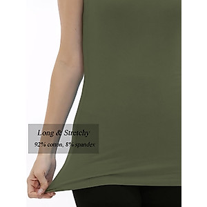 H HIAMIGOS Long Fitted Racer Back Tank Tops for Women 3 Packs Cotton Sleeveless Tops Sweatshirt Workout Yoga Cami Tshirt