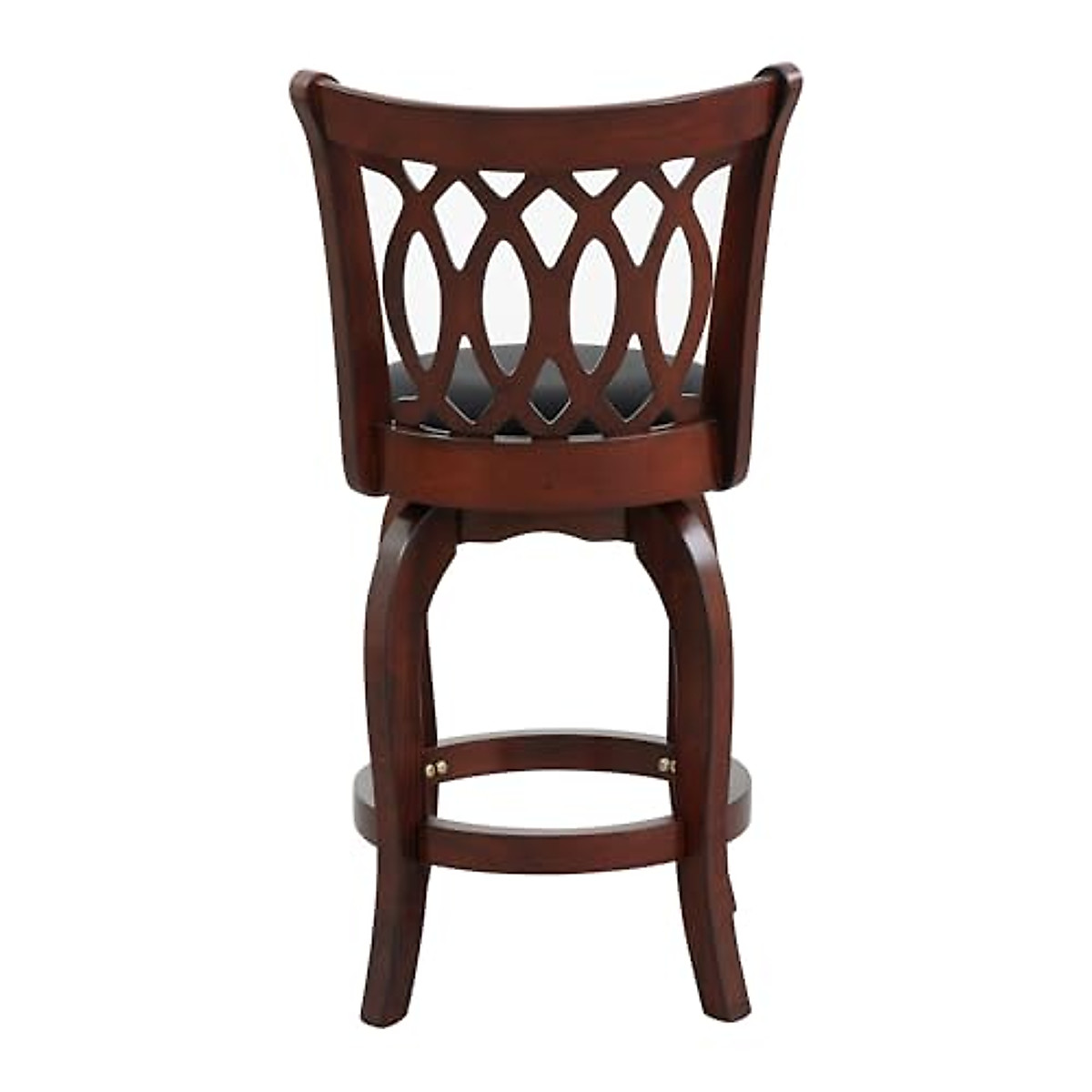 Homelegance Shapel Scroll Back Swivel Counter Height Barstool, 24.5" SH, Dark Cherry