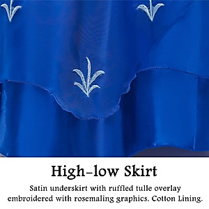 Princess Costume for Girls Tiara Wand Gloves Wig Toddler Kids Halloween Outfit Dress Up Clothes Pretend Play, 7Y-8Y