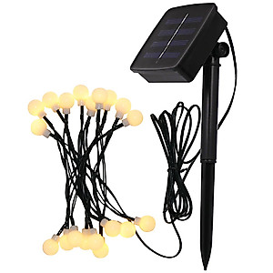 XUNATA 16ft Solar String Lights, Flexible Waterproof 20 LEDs White Ball Lights for Indoor Outdoor Home Patio Lawn Garden Party Holiday Decorations(Warm White)