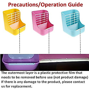 Rabbit Feeder Bunny Guinea Pig Hay Feeder, Hay Food Bin Feeder, Hay and Food Feeder Bowls Manger Rack for Rabbit Guinea Pig Chinchilla (6*6*7 Inches, Blue)