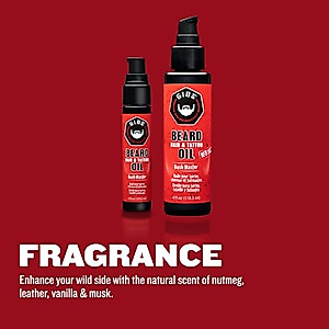 GIBS GROOMING Bush Master Beard, Hair & Tattoo Oil- All-Natural with Nutmeg, Leather, Vanilla & Musk Scent- Softens & Strengthens Beard Growth, Moisturizes Skin, 1 Fl Oz (Pack of 1)