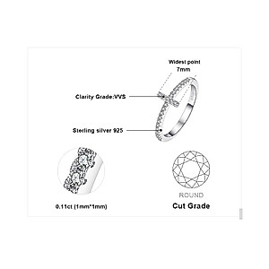 JewelryPalace 14K Gold Plated 925 Sterling Silver Rings for Women, Cubic Zirconia Promise Rings for Her, Stackable Wedding Bands Rings for Women Cross Sideways Stacking Ring Sets Size 8