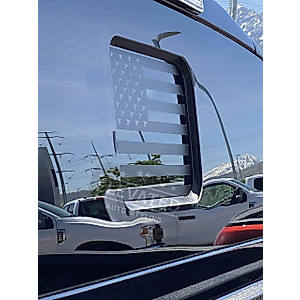 ELEVATED AUTO STYLING - Rear Middle Window American Flag Decal Fits Ford Ranger 2019-2023 (Matte Black)