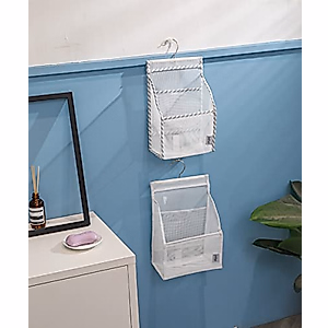 Jelier Hanging Mesh Shower Caddy,Bath Storage Basket Organizer for Camping,Cruising,Gym,College,RV (White)