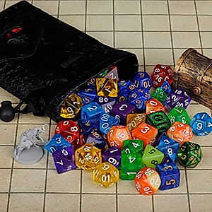 Drawstring Bag PU Leather Dice Pouch Perfect for RPG, D&D, Game