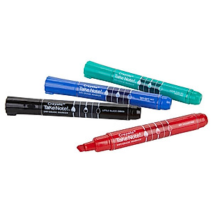 Crayola Take Note Chisel Tip Dry Erase Markers, Kids At Home Activities, Broad Line, Multicolor, 4 Count.