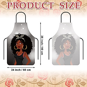 3 Pieces African Women Aprons Waterproof Black Girl Apron Adjustable African American Aprons Black Women Aprons Art Aprons Bib Mothers Day Gifts for Baking Gardening Cooking, 35.43 x 23.62 Inch