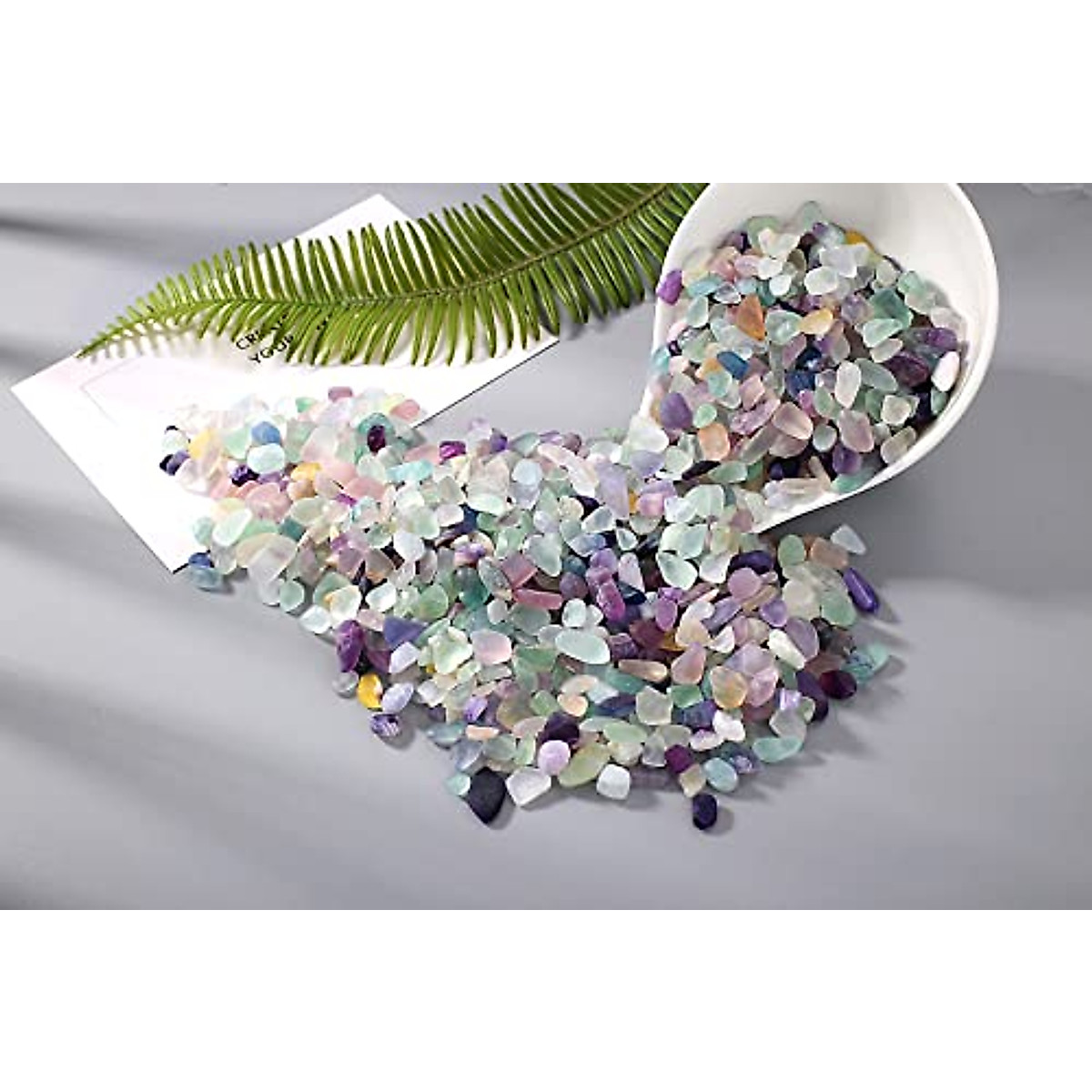 DUQGUHO Decorative Rocks Aquarium Gravel Natural Fluorite Crystals Chip Bulk Rocks Gravel for Plants Terrarium Supplies Little Fish Tank Gravel Pebbles Vase Filler 0.44 lbs