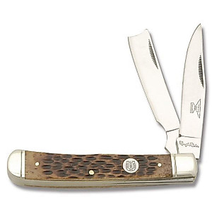 Rough Ryder RR072 Razor Trapper Amber Bone, Multii, One Size