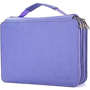 Shulaner 184 Slots Pencil Case Large Capacity Portable Zipper Pencil Holder Organizer for Colored Pencil, Watercolor Pencils or Ordinary Pencils, Purple