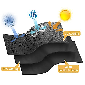 GARPROVM Patio Chair Cover 2 Pack, Outdoor Stack Chairs Covers Waterproof Winterproof Garden Chair Covers,420D Oxford Fabric Furniture Covers for Lounge Chair Armchairs, 33.46" D x 25.2" W x 47.24" H