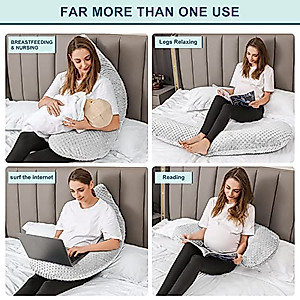 Treeking-Pregnancy Pillows - Soft and Comfortable Pregnancy Body Pillow for Side Sleeping, Durable and Stretchy Maternity Pillow Suitable for Head, Neck and Abdominal Support