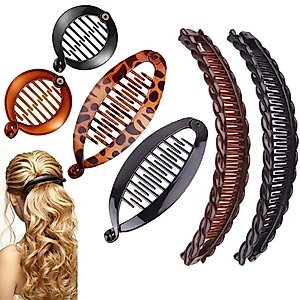 6Pcs Banana Hair Clips For Women and Girls Fishtail Hair Clip for Long Hair Clamps Styling for Thick Curly Hair Accessories (Style A)