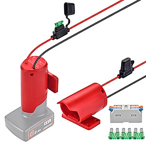 M12 Battery Adapter for Milwaukee 12V Battery Adapter,Power Wheel Adapter for Milwaukee M12 12V Battery with Fuse 14 Gauge Robotic for Rc Car, Robotics, Rc Truck,DIY use