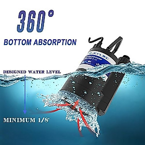 JEFLIKE 1/4HP Water Pump 1980GPH Utility Pump Sump Pump Submersible Thermoplastic Rotatable Handle for Hot Tub Basement Pond Pool Draining