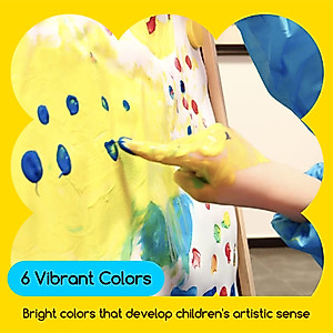 MEEDEN Finger Paints for Kids, Washable Kids Finger Paint Non Toxic Finger Painting Set for Toddlers 3+ Age Art Painting Supplies Gift for Baby Hand Painting DIY Crafts, 6 Colors, 60ml/Tube