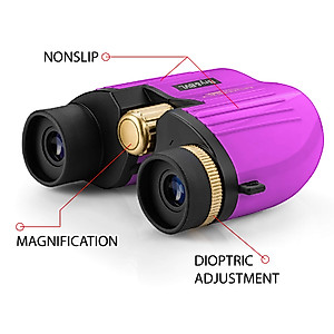 Outdoor Exploration Kit, Children’s Toy Binoculars, Great Kids Set for Camping, Hiking, Educational and Pretend Play - Toys Kids for Boys & Girls Age 3-12 Year Old Camping Hiking (Purple)