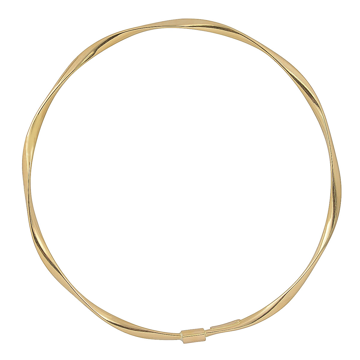 10k Yellow Gold 2.5 mm Polish Twist Bangle Bracelet
