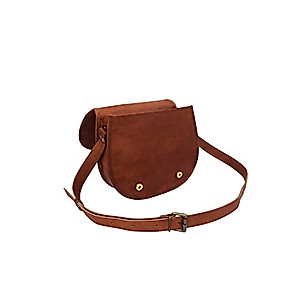 Handmade Full Grain Vintage Leather Crossbody Sling Bag Women/Teen Girls Purse Wallet Satchel Handbag Messenger Bags (Small), Brown