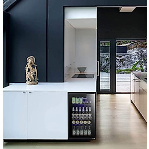 Antarctic Star Beverage Refrigerator -100 Can Mini Fridge for Soda Beer or Wine,Small Drink Dispenser, For Office or Bar with Adjustable Removable Shelves，Convertible Door ，3.2 Cu. Ft.…