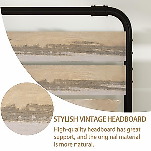 Sementa Twin XL-Bed-Frame with Wood-Headboard - Heavy Duty Platform Bed with Solid Slats Support, No Box Spring Needed,Easy Assembly,Grey Oak