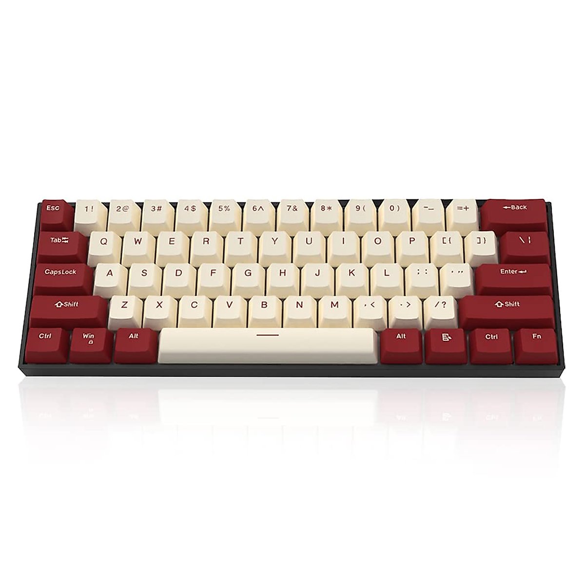 NACODEX K610T 2.4Ghz Wireless/Bluetooth/Wired 60% Mechanical Keyboard, 1000mAh Ultra Compact White Backlit Gaming Keyboard Wired Programmable for Win/Mac/PC Gamer