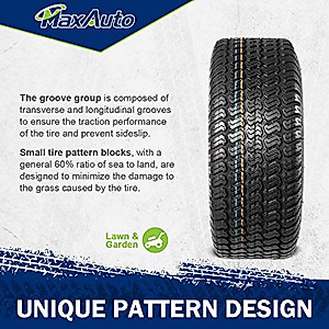 MaxAuto 18X6.50-8 18x6.5x8 Turf Saver Lawn Mower Golf Cart Tire 4PR, Set of 2