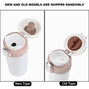 Vacuum Insulated Water Bottle Stainless Steel Leak Proof Flip Cap Travel Mug Coffee Tea Cup Outdoor Sports Camping 350ml(White)