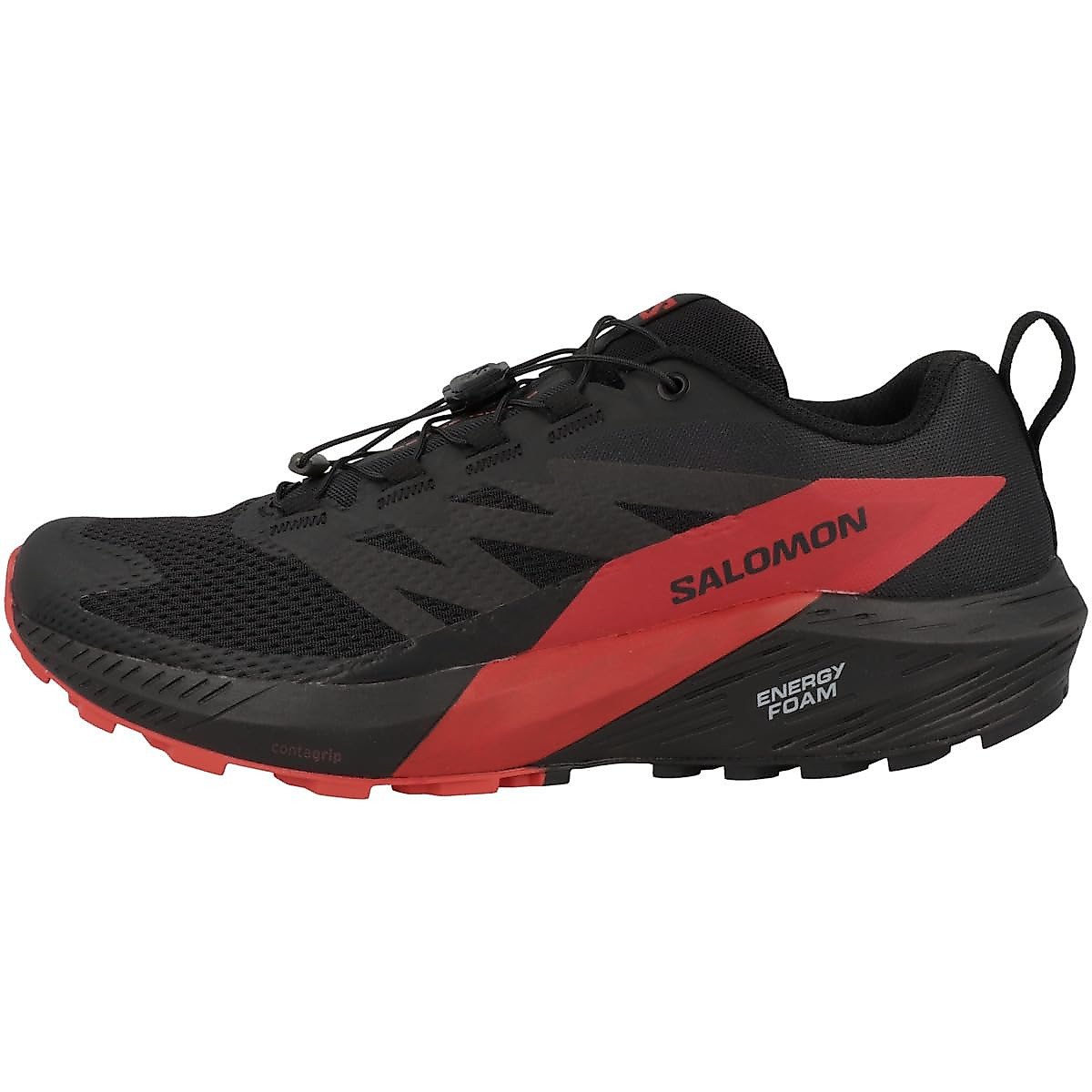 Salomon Men's Sense Ride 5, Black Fiery Red Black, 9