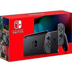 Nintendo 2020 Premium Switch 32GB Console Family Essential Bundle - Gray Joy-Con, Super Mario Odyssey, Red Dual Joy-Con Charger, TMLTT 128GB MicroSD Card, HDMI Cable